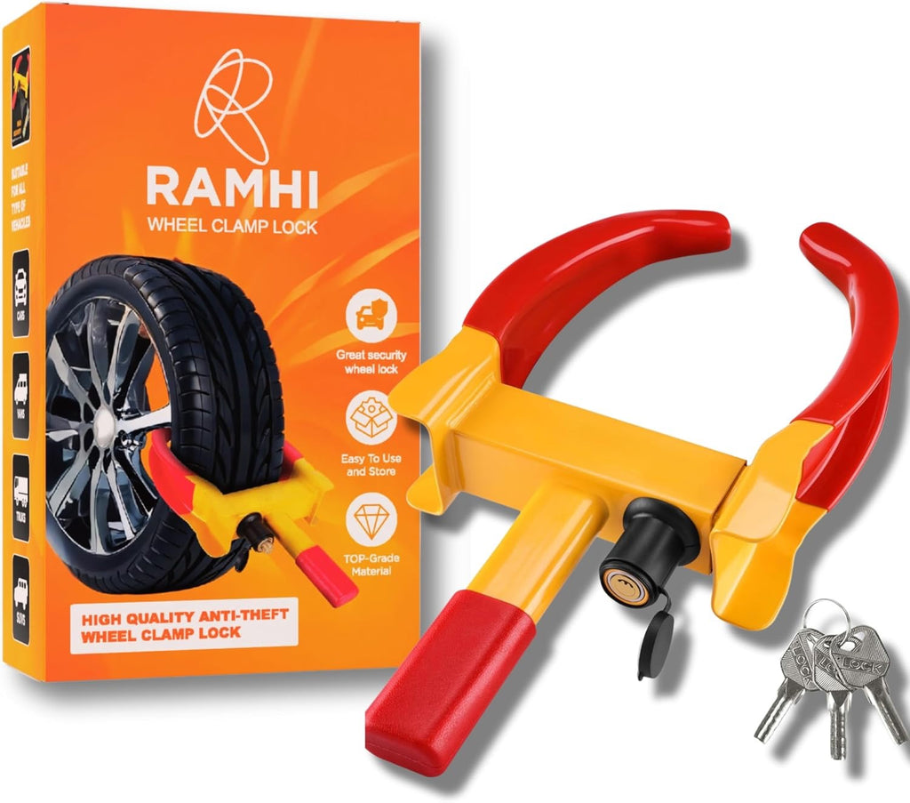 Universal Anti-Theft & Heavy-Duty Wheel Clamp Lock – Ramhi