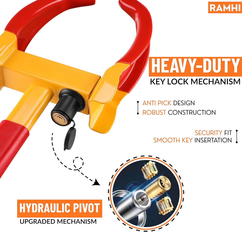 Universal Anti-Theft & Heavy-Duty Wheel Clamp Lock – Ramhi